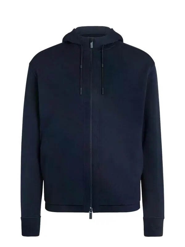 Zegna High Performance Wool-cotton Hoodie - Blue