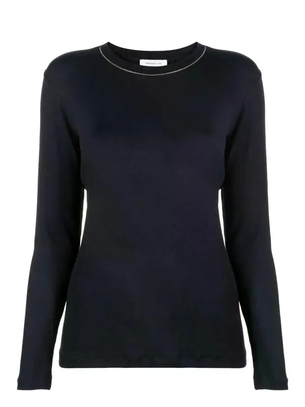 Fabiana Filippi Contrast-trimmed Crew Neck Sweater - Blue