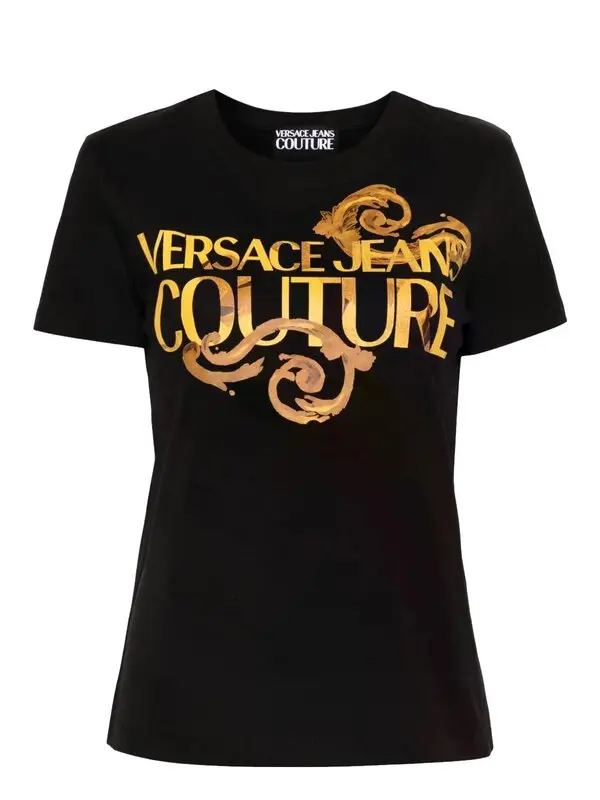Versace Cotton Logo Print T-shirt - Black
