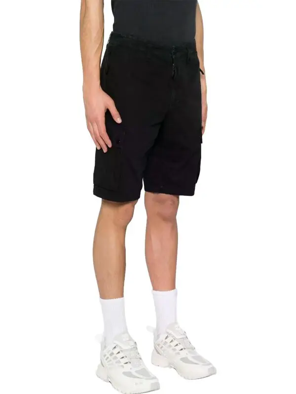 Stone Island Compass Cotton Cargo Shorts - Blue