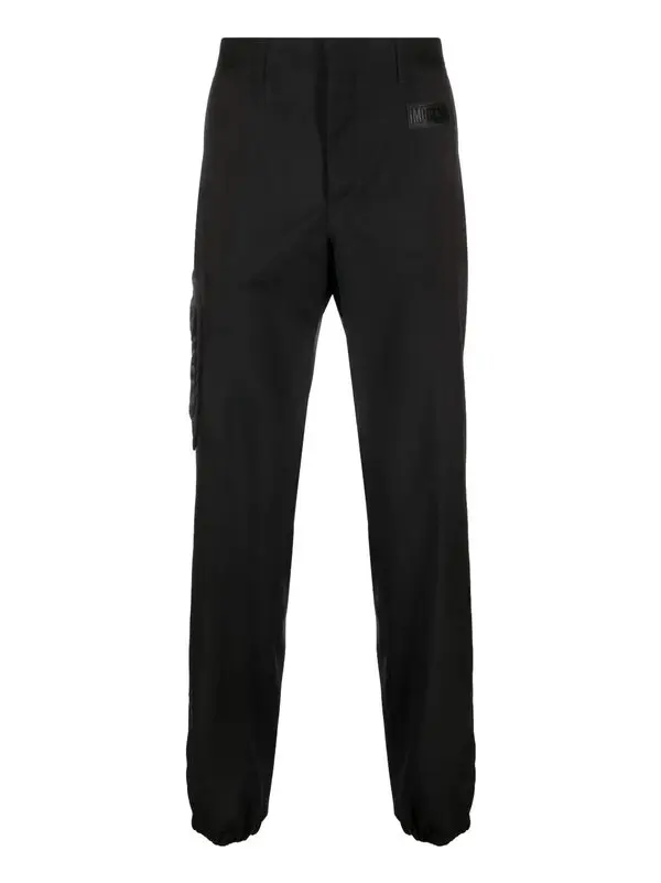 Moschino Tailored Trousers With Rubberised Logo - Black