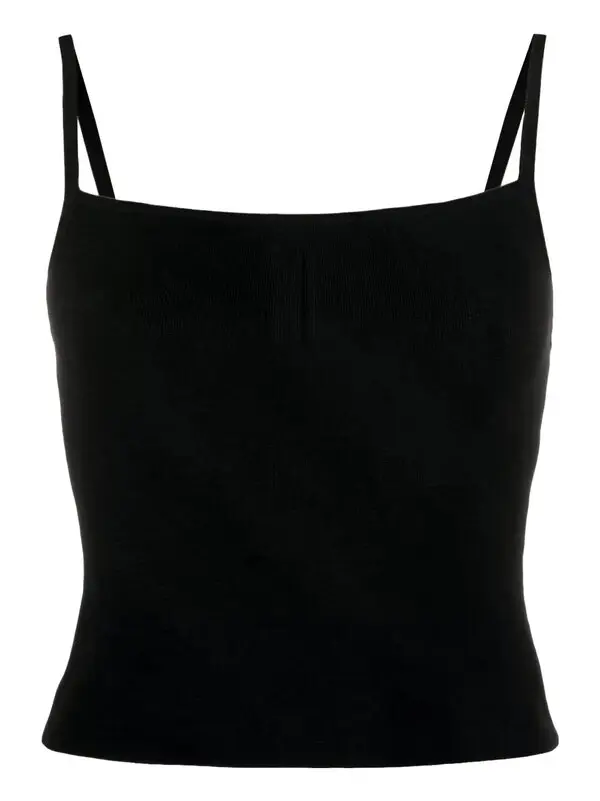 Matteau Square-neck Cropped Tank Top - Black