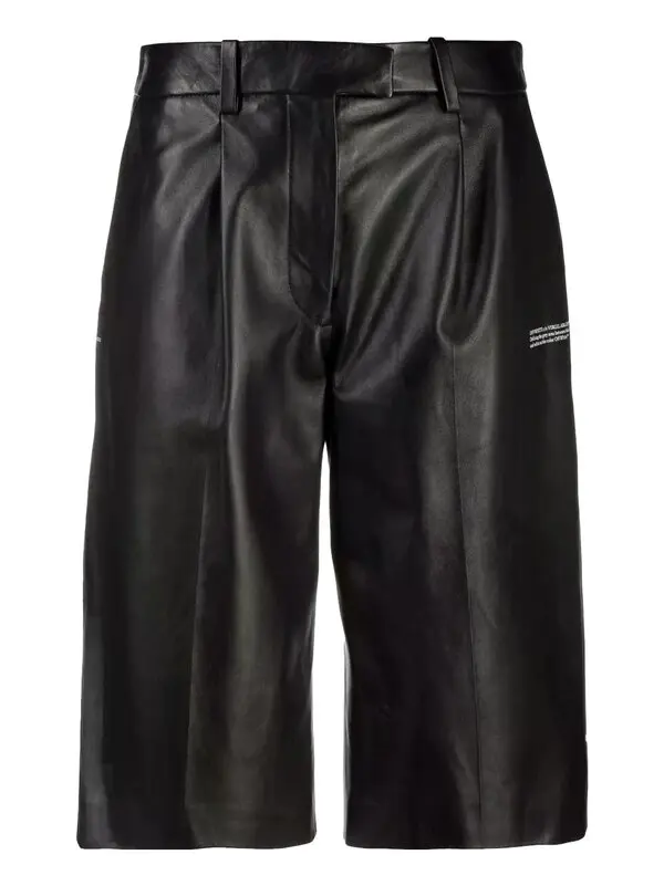 Off-White Leather Tailored Shorts - Black