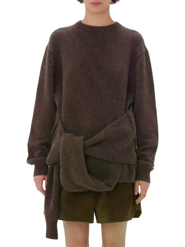 JW Anderson Tie-front Knit Sweater - Brown