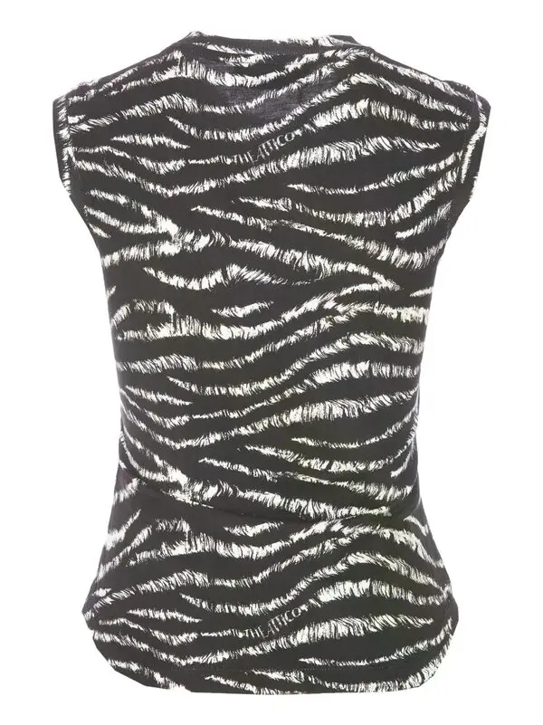 Attico Zebra-print Sleeveless Top - Black