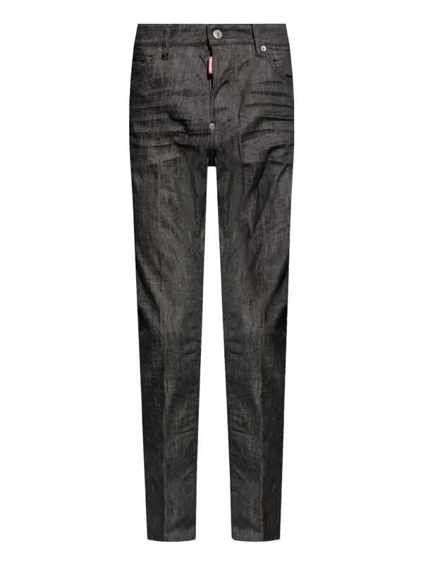 Dsquared2 Logo Patch Denim Jeans - Grey