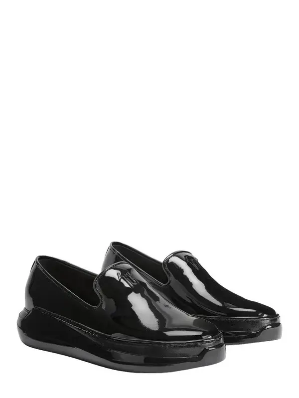 GIUSEPPE ZANOTTI Conley Patent Leather Slip-on Sneakers - Black