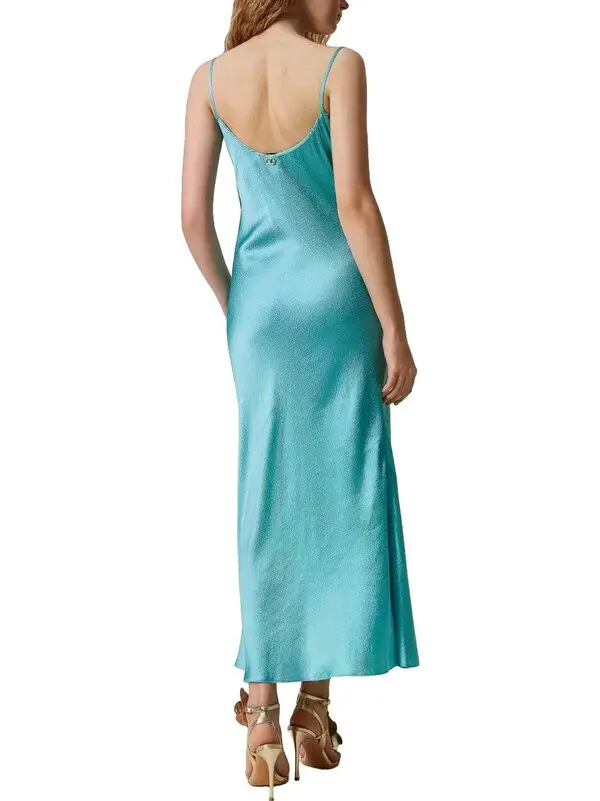 TWINSET Satin Slip Dress - Blue