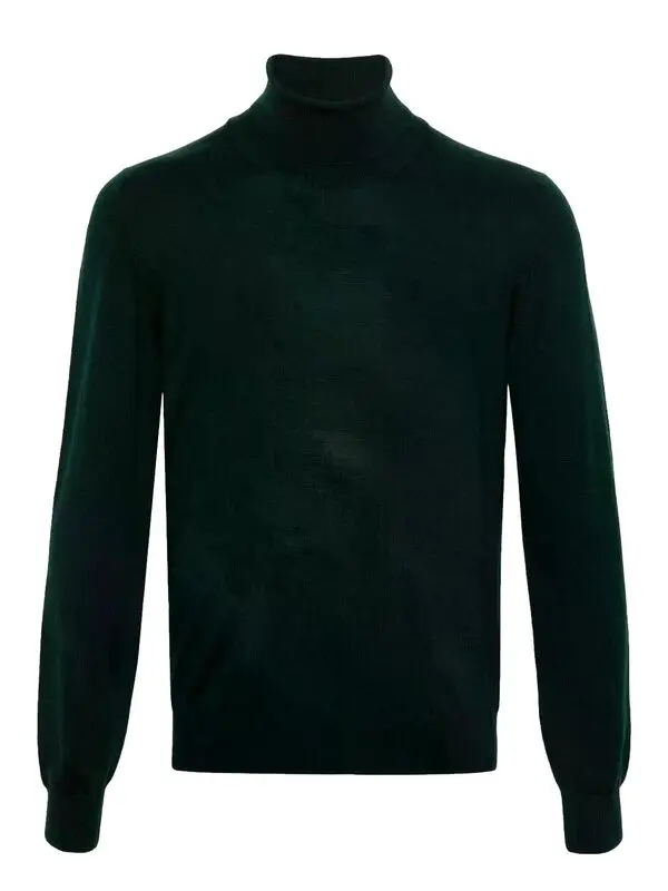 FILERIA Roll Neck Virgin Wool Jumper - Green