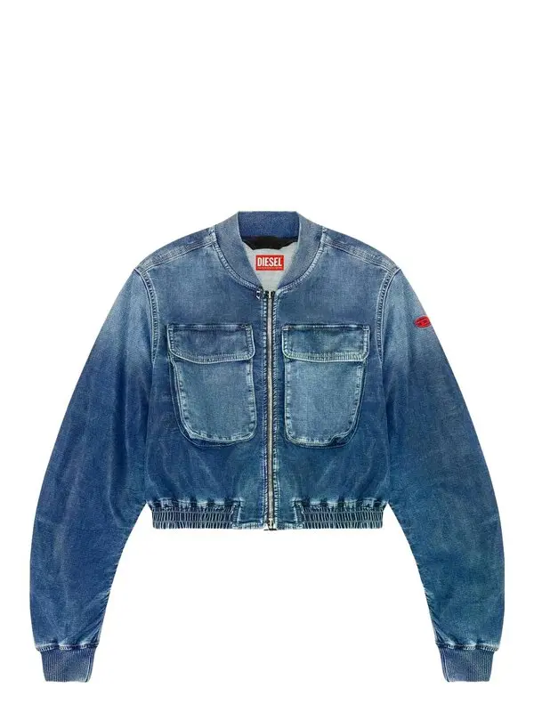DIESEL® De-khlo-s Track Denim Bomber Jacket - Blue