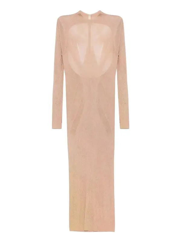 OUDE WAAG Knitted Long Sleeve Dress - Brown