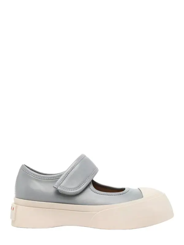 Marni Leather Mary Jane Sneakers - Grey