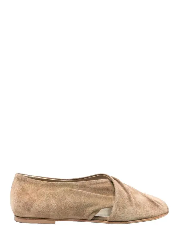 Elena Iachi Suede Ballet Flats - Neutrals