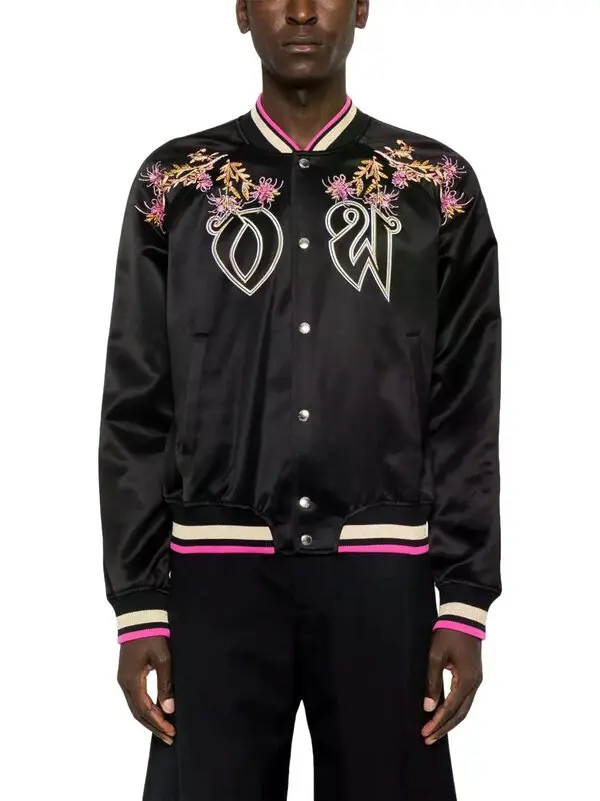 Off-White Eagle Embroidered Bomber Jacket - Black