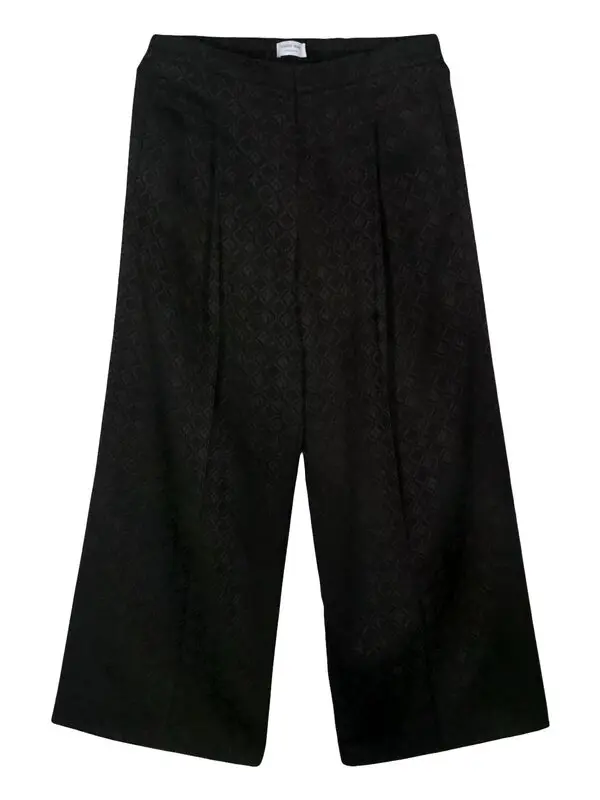MARINE SERRE Moon Diamant-jacquard Wide-leg Trousers - Black