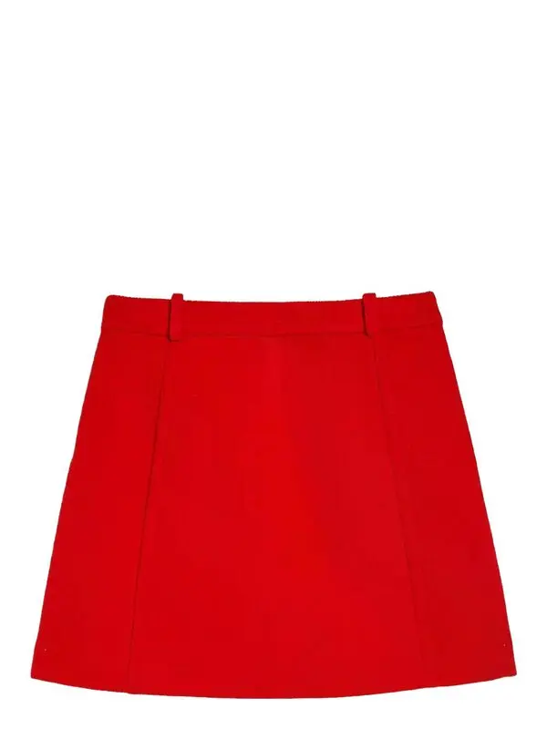 JIL SANDER Wool Mini Skirt - Red