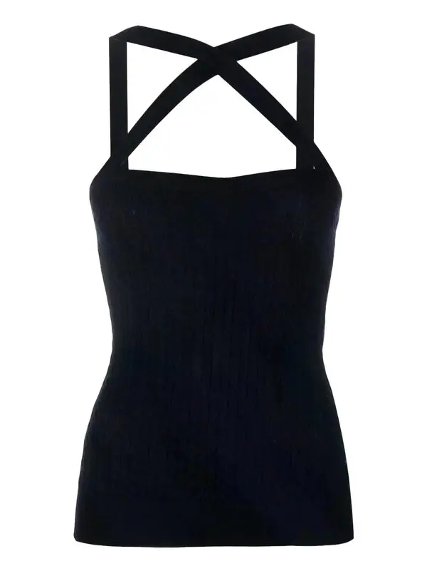 PATOU Cable-knit Halterneck Top - Blue