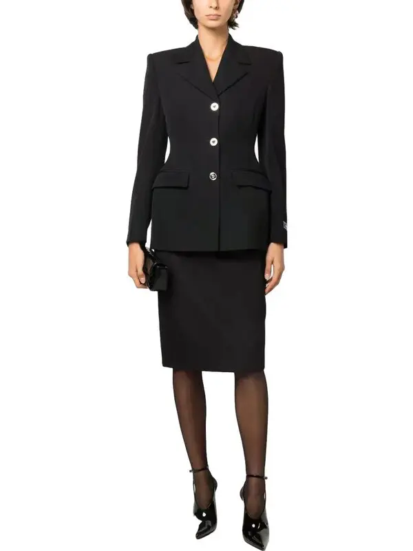 Versace Hourglass Single-breasted Blazer - Black