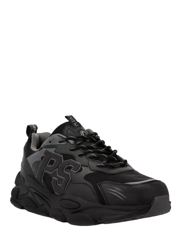 PLEIN SPORT Low-top Logo-patch Sneakers - Black