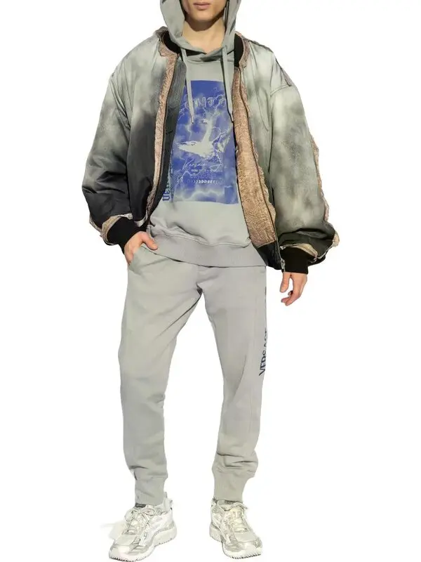 Versace Swan Logo Hoodie - Grey