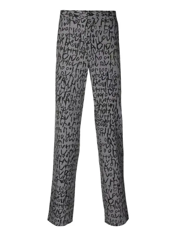 Comme Des Garçons Plaid-check Jacquard Straight-leg Trousers - Black