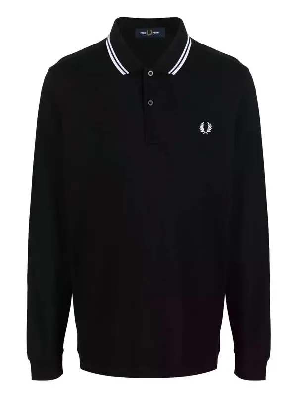 Fred Perry Logo-embroidered Cotton Polo Shirt - Black