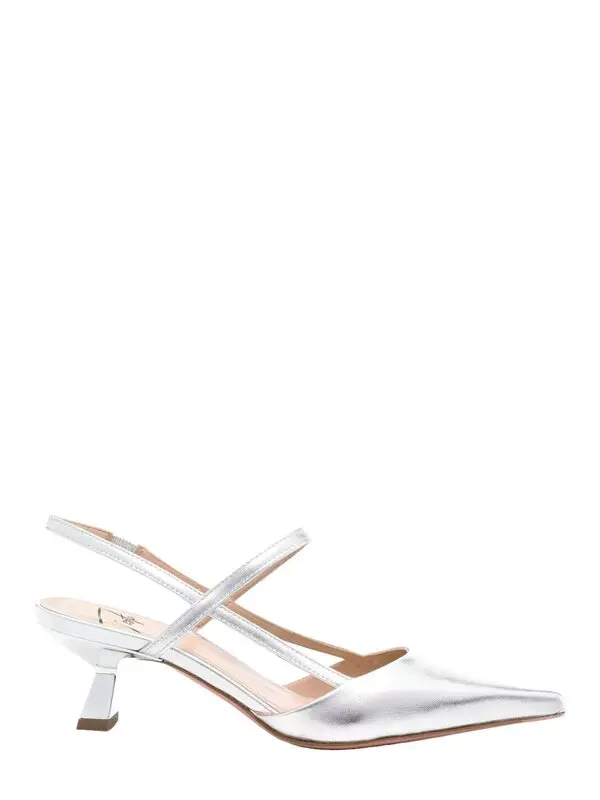 Roberto Festa Amai Metallic Leather Slingback Pumps - Silver