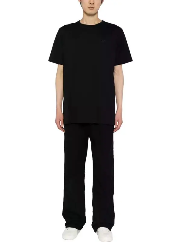 Off-White Logo-embroidered Cotton T-shirt - Black