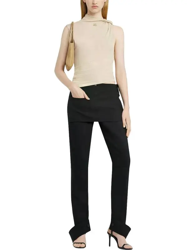 COURREGES Sleeveless Draped Top - Neutrals