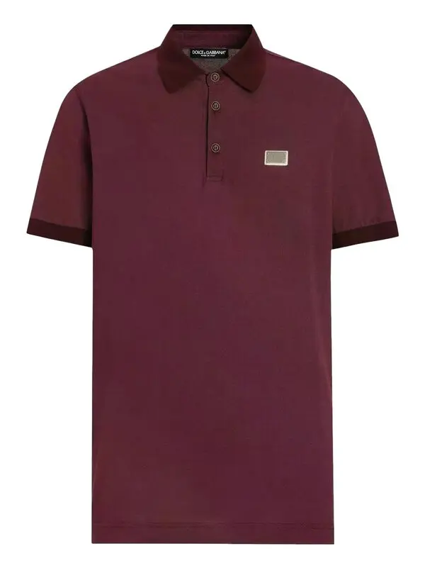Dolce & Gabbana Logo-plaque Polo Shirt - Red
