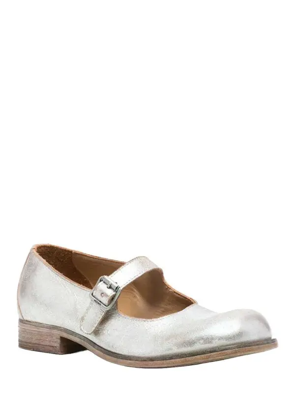 Moma Pigalle Mary Jane Flats - Silver