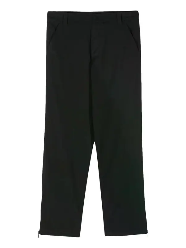 Just Cavalli Straight Leg Trousers With Ankle Zips - Black