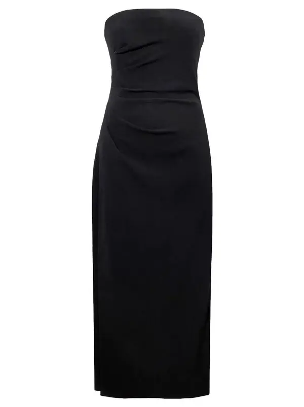 Proenza Schouler Strapless Crepe Midi Dress - Black