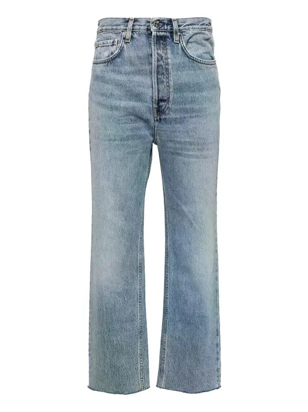 TOTEME Whiskering Effect Straight Leg Jeans - Blue