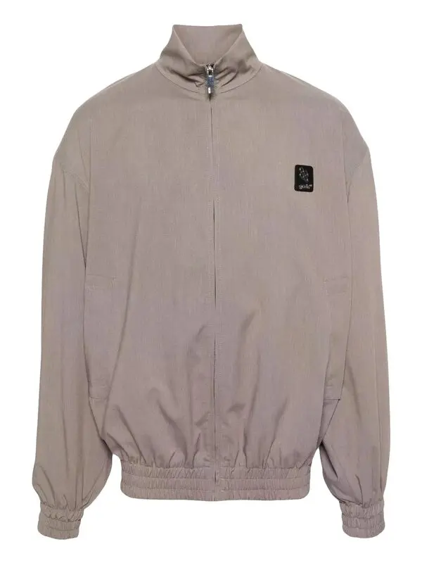 Gcds Drop-shoulder Jacket With Logo Appliqu - Grey