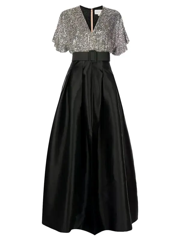 Sachin & Babi Simone Sequin-embellished Gown - Silver