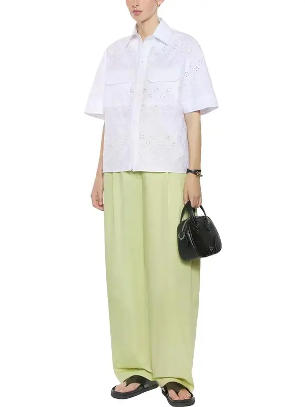 Maison Kitsuné Embroidered Short-sleeve Shirt - White