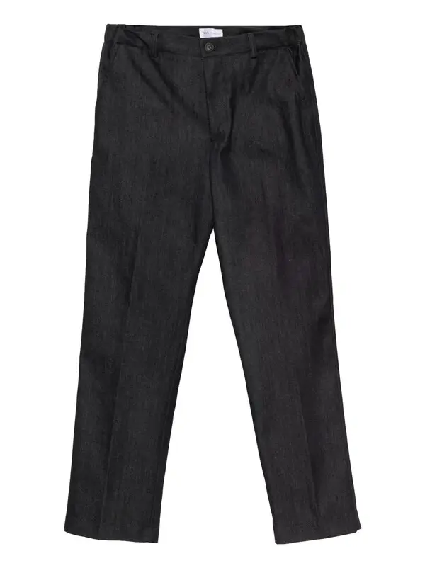 HEVO Navy Cotton Blend Denim Trousers - Blue