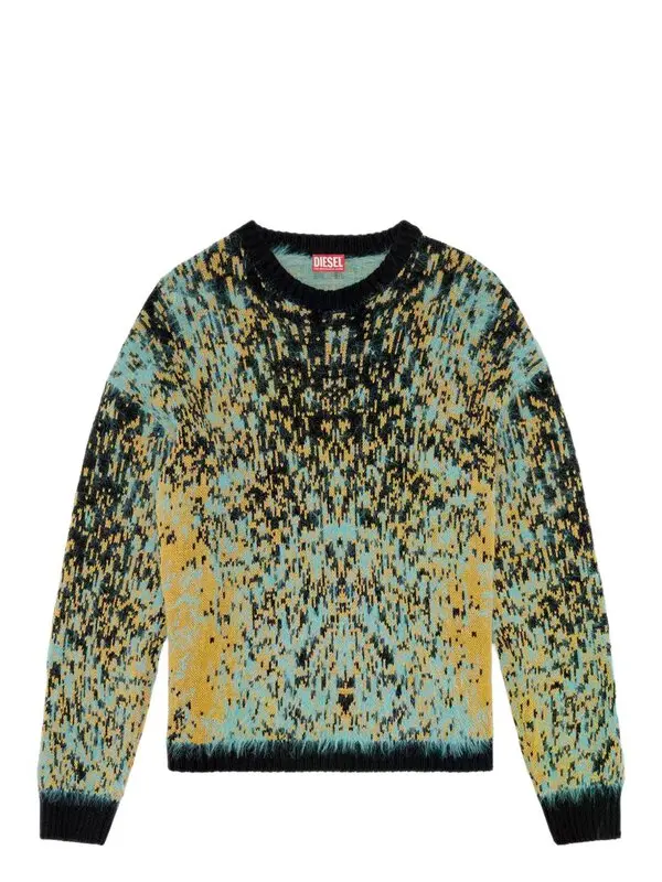 DIESEL® K-rain Sweater With Asymmetric Print - Black