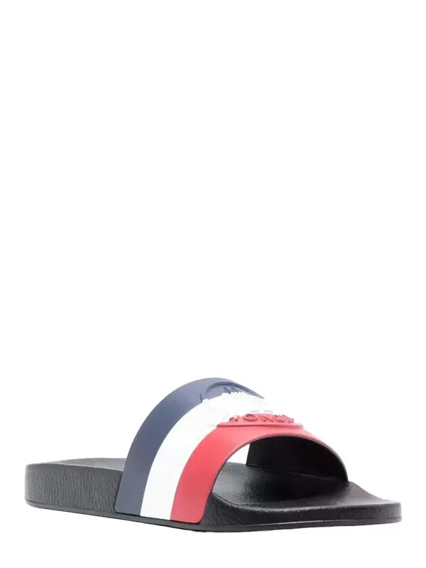 Moncler Basile Striped Slides - Black
