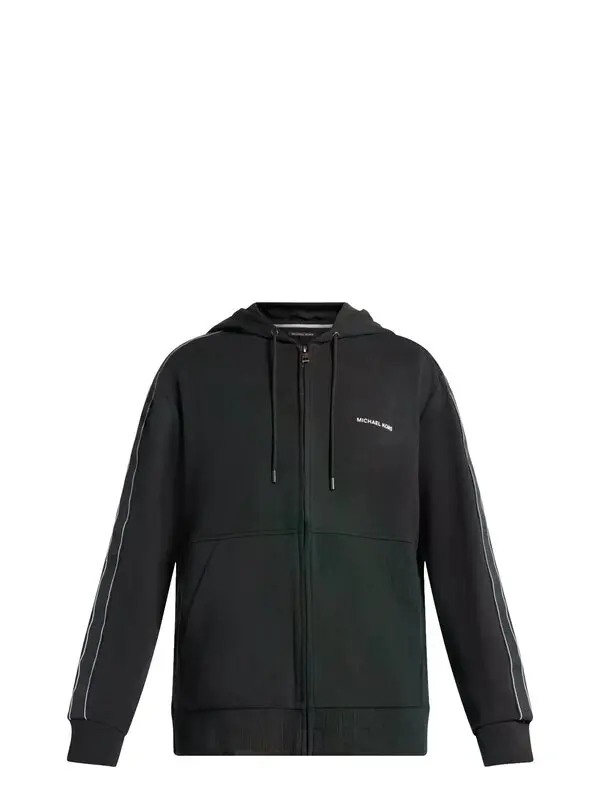 Michael Kors Logo-print Zip-up Hoodie - Black