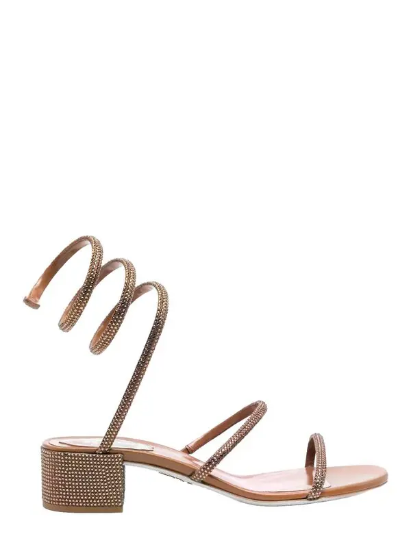 Rene Caovilla Juniper Crystal-embellished Sandals - Brown