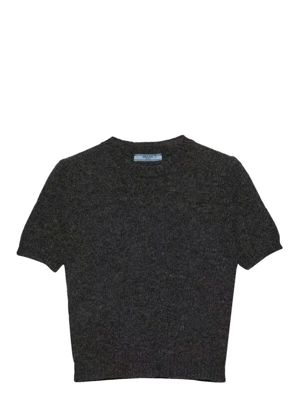 Prada Short Sleeve Cashmere Top - Grey