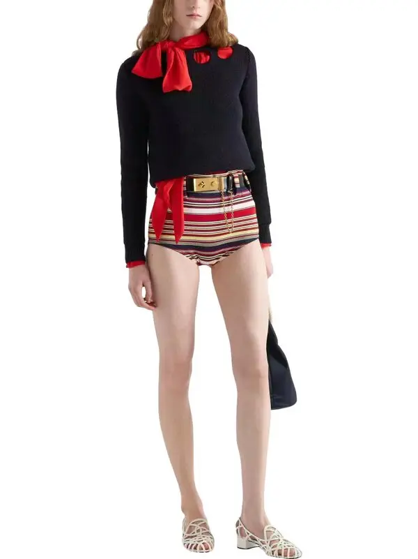 Prada Scarf-detailed Blouse - Red