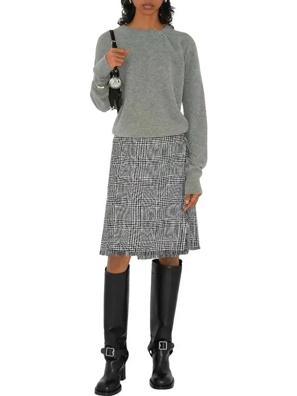 Burberry Equestrian Knight-embroidered Crew-neck Jumper - Grey