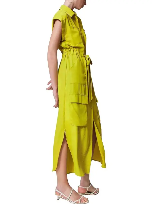 TWINSET Shirt Dress With Belt - Yellow