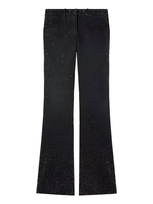 Off-White Embellished Slim-fit Flared Jeans - Black