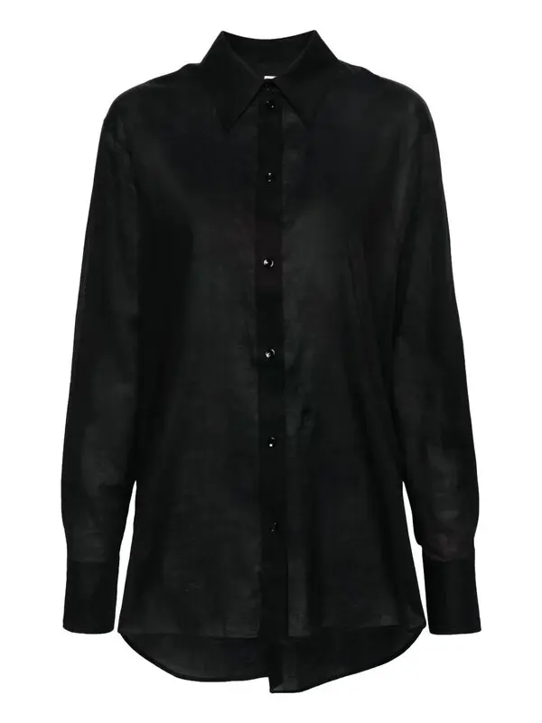 TOTEME Long-sleeves Buttoned Shirt - Black