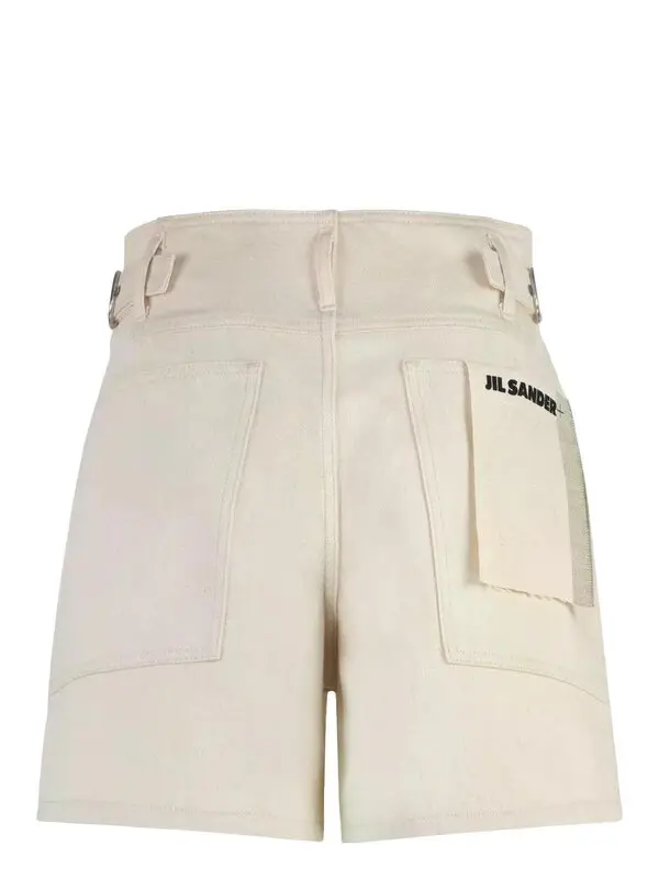 JIL SANDER High-rise Belted Denim Shorts - Neutrals