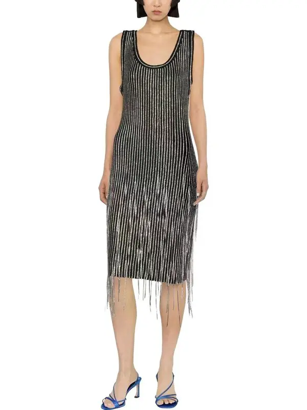 Philosophy Di Lorenzo Serafini Fringe-detail Knitted Dress - Black